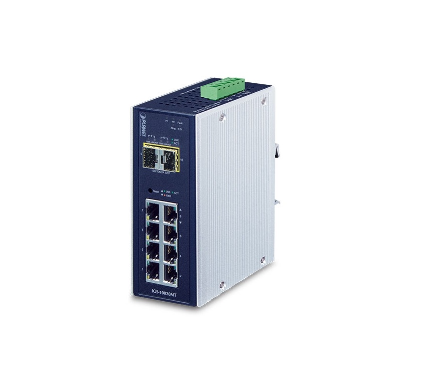Industrial Managed Switch Planet PLANET IGS-10020MT, 8RJ45 + 2SFP Gigabit