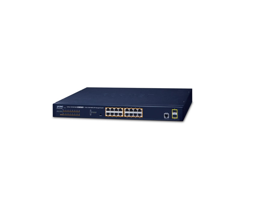 L2 Managed Gigabit PoE Switch PLANET GS-4210-16P2S, Layer 2 16-Port 10 ...