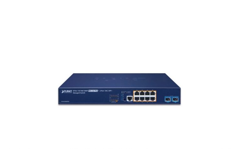 L3 Managed Ethernet Switch PLANET GS-6320-8P2X, Layer 3 8-Port 10/100 ...